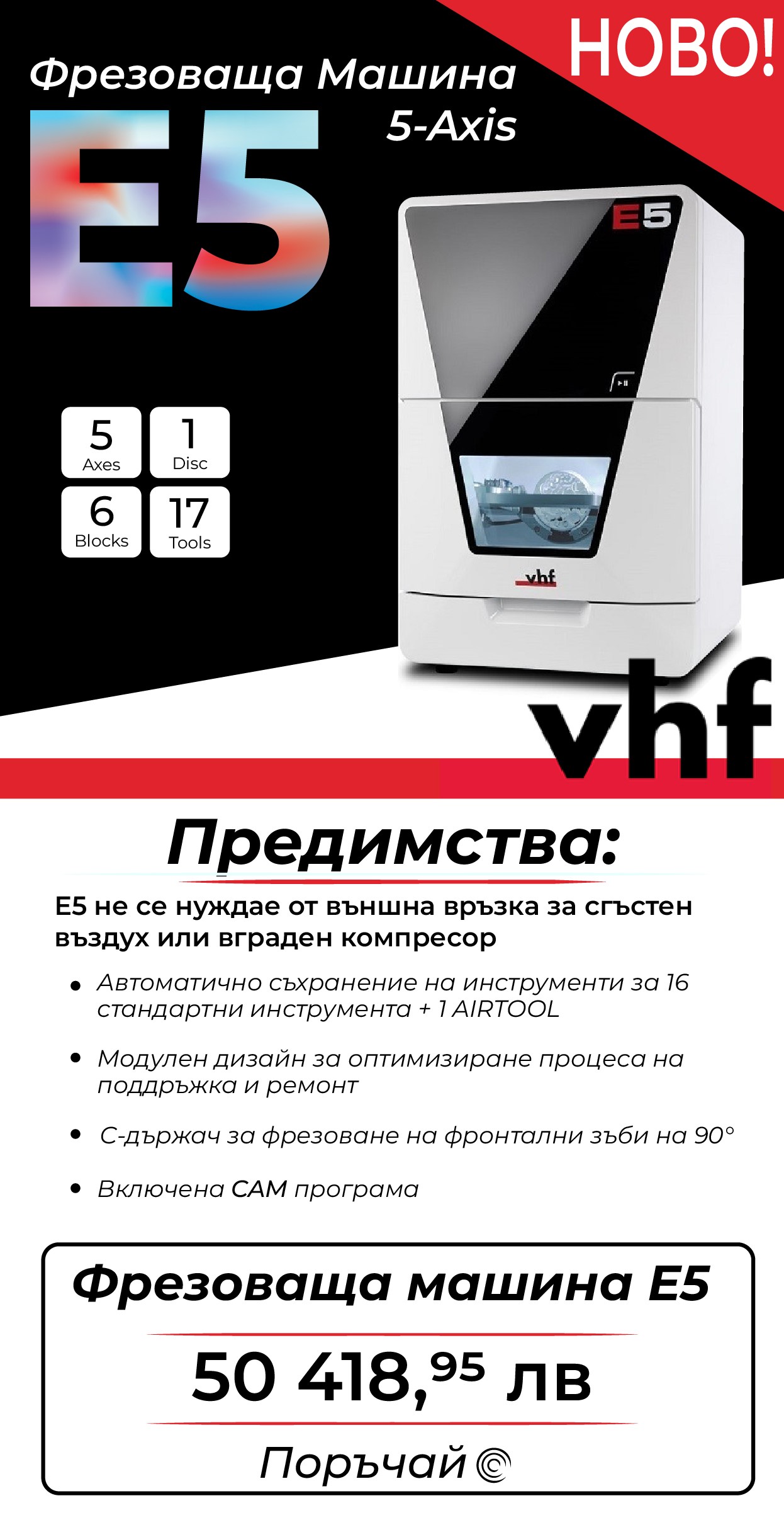 Фрезоваща Машина 5-Axis E5 VHF